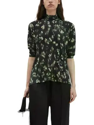 Christian Wijnants Thandi Floral-print High-neck Top - Black