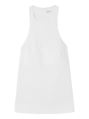 ST. AGNI Open-back Cotton-blend Poplin Tank - White