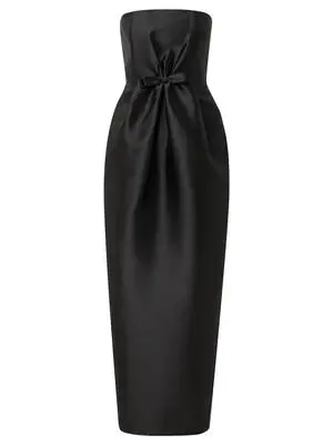 Bernadette Lenette Strapless Taffeta Gown With Bow Detail - Black
