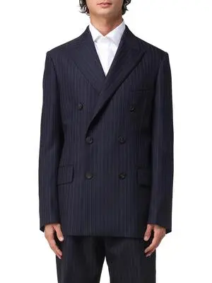GOLDEN GOOSE Double Breasted Pinstripe Blazer - Navy