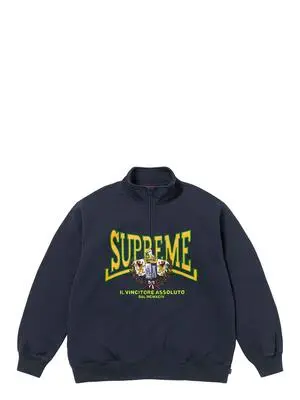 Supreme Crest Appliqué Half Zip Pullover - Blue