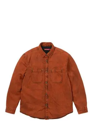 Supreme Shearling Lined Denim Work Shirt - Orange