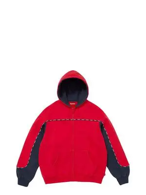 Supreme Piping Zip Up Hooded Sweatshirt - Red
