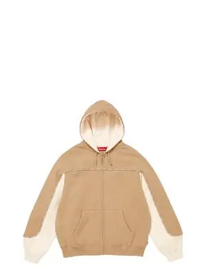 Supreme Piping Zip Up Hooded Sweatshirt - Tan