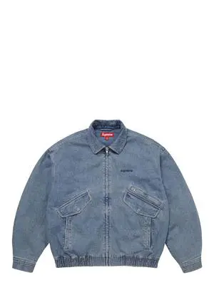 Supreme Hooded Denim Utility Jacket - Blue