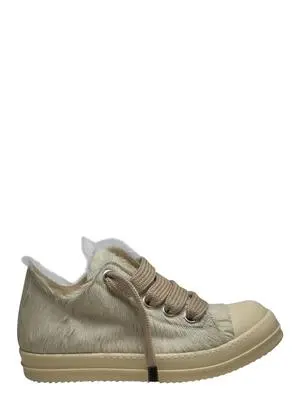 Rick Owens Concordians Jumbo Laced Low 'milk Fur - Grey