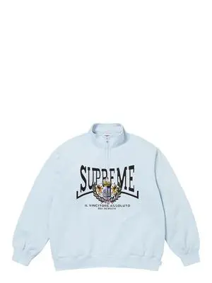 Supreme Crest Appliqué Half Zip Pullover - Blue