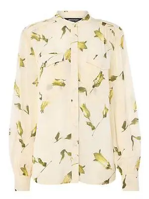 Whistles Floral-print Long-sleeve Woven Blouse - White/multi
