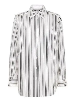 Whistles Mixed Stripe Oversized Cotton Shirt - Multi-coloured
