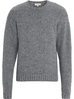 FRAME Melange Knit Crewneck Sweater - Gray