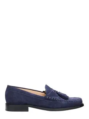 STUART WEITZMAN Lottie Suede Tassel Penny Loafers - Nice Blue