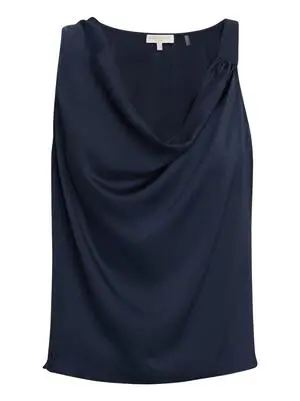 Ramy Brook Zoe Draped Satin Blouse - Navy