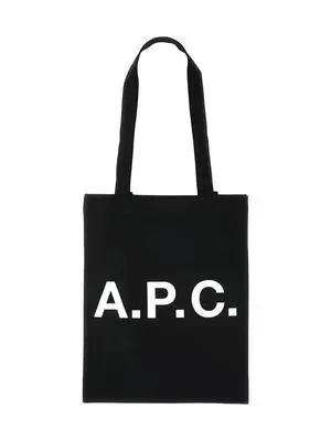 A.p.c. Logo-print Canvas Tote Bag - Black