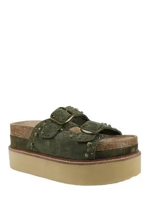 ZIGI Studded Platform Sandals - Army Green