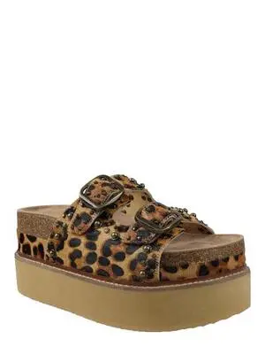 ZIGI Studded Platform Sandals - Leopard Leather