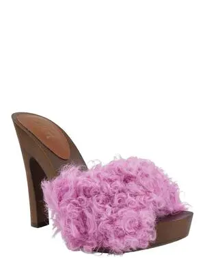 ZIGI Genuine Shearling Platform Sandal Fuchsia