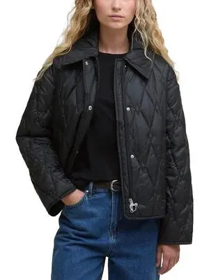 Barbour Bernadette Quilted Barn Jacket - Black/onyx Tartan