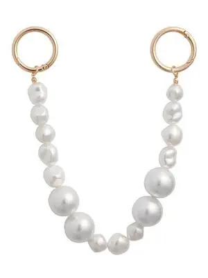 Chelsea28 Faux Pearl Bag Charm - White- Gold