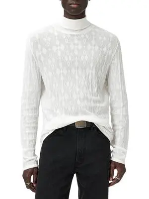 John Varvatos Alistair Broken Argyle Turtleneck Sweater Salt