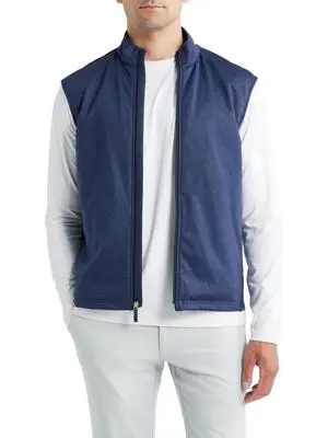 Johnnie-o Lomond Check Zip-up Vest - Navy