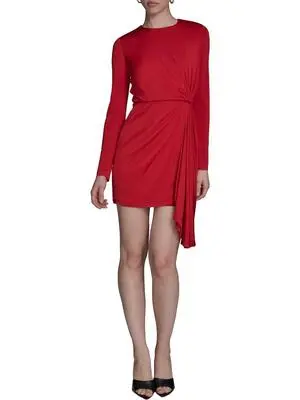 Bcbgmaxazria Twisted Long Sleeve Mini Dress - Red Hot