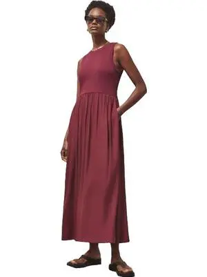 RO&ZO Mixed Media Sleeveless Dress - Plum