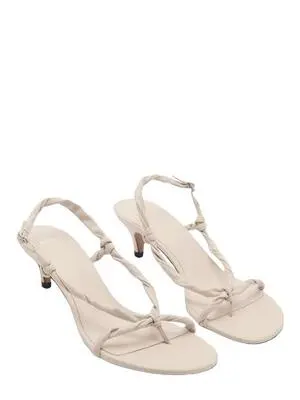 Mango Slingback Kitten Heel Sandal - Ecru