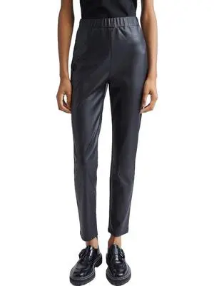 MM BY MAX MARA Echo Faux Leather Pants Black
