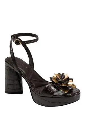 Karl Lagerfeld Paris Haden Ankle Strap Sandal - Chocolate