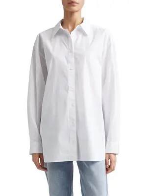 TOTEME Classic Tumbled Cotton Button-up Shirt - White