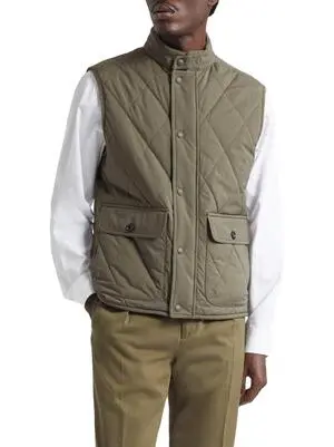 Ralph Lauren Purple Label Carleton Diamond Quilted Down Vest - Olive