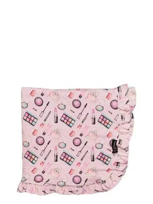 LEV BABY Makeup Print Ruffled Edge Blanket - Pink