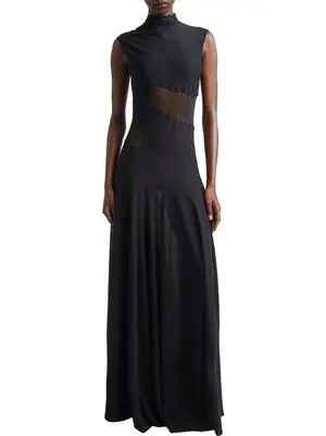 Alaïa Cutout Waist Fit & Flare Dress - Noir Alaia