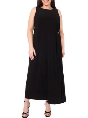 Vince Camuto Gathered Twist Sleeveless Maxi Dress - Rich Black