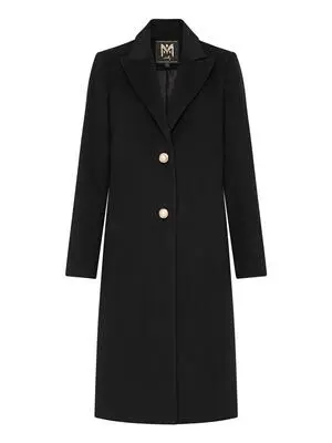 MILLY Single-breasted Wool Coat With Pearl Buttons - Black