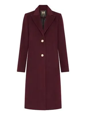 MILLY Single-breasted Wool Coat With Pearl Buttons - Oxblood