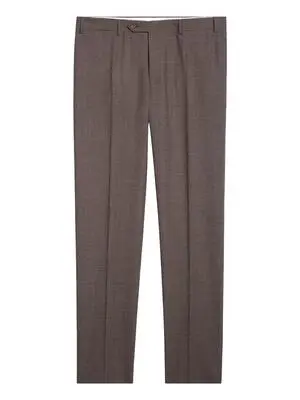 Canali Siena Regular Fit Impeccabile Super 130s Wool Suit Trousers - Brown