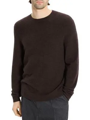 Theory Cyr Cashmere Crewneck Sweater - Brownwood Melange
