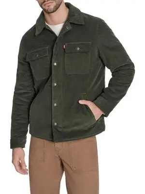 LEVI'S Corduroy Insulated Zip-up Jacket - Green