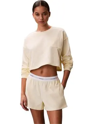 Calvin Klein Logo Cotton Jersey Cropped Tee - Pear Sorbet