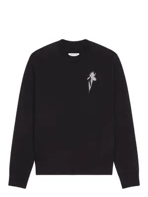 Givenchy Wool Knit Sweater With Crystal Embroidery - Black