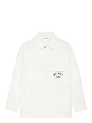 GIVENCHY Overshirt In Cotton With Paris Patch Pocket