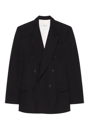Givenchy Doubled Breasted Jacket In Wool Twill - Black