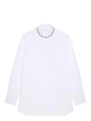 Givenchy Shirt In Cotton Poplin With Crystal Embroidery - White