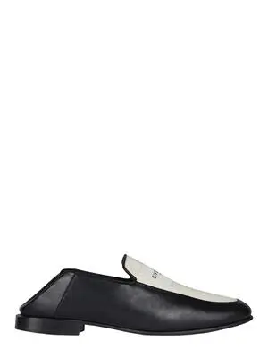 Givenchy Paris Label Leather And Canvas Loafers - Black/natural