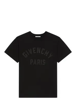 Givenchy T-shirt In Cotton With Paris Embroidery - Black