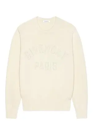 Givenchy Cotton Knit Sweater With Paris Embroidery - Ecru