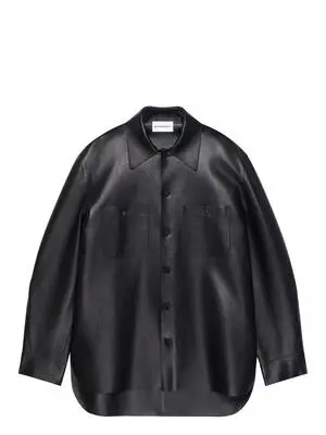 Givenchy Couture Seam Overshirt In Leather - Black