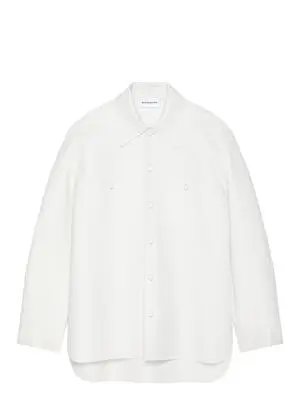 Givenchy Couture Seam Overshirt In Leather - White