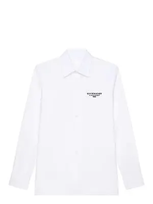 Givenchy Shirt In Cotton Poplin With Stamp Embroidery - White